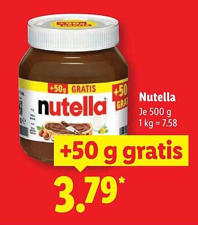 Nutella 500 G + 50 G Gratis Angebot bei Lidl - ProspektGuru.de