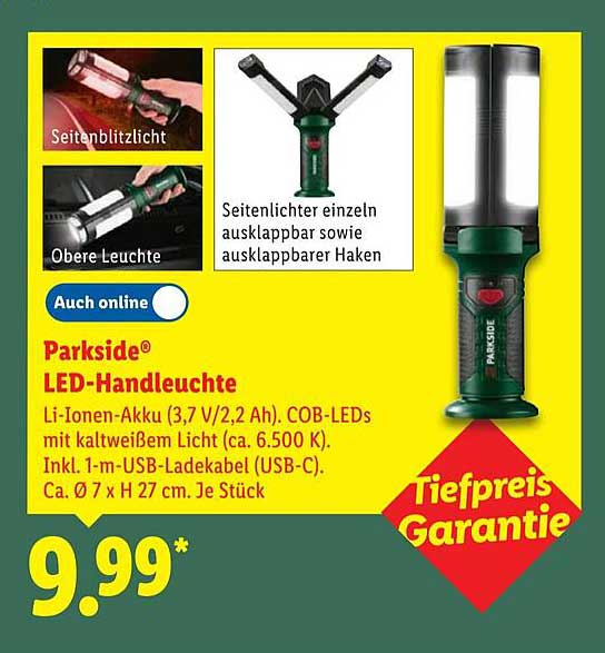 Parkside® Led-Handleuchte Angebot bei Lidl - ProspektGuru.de