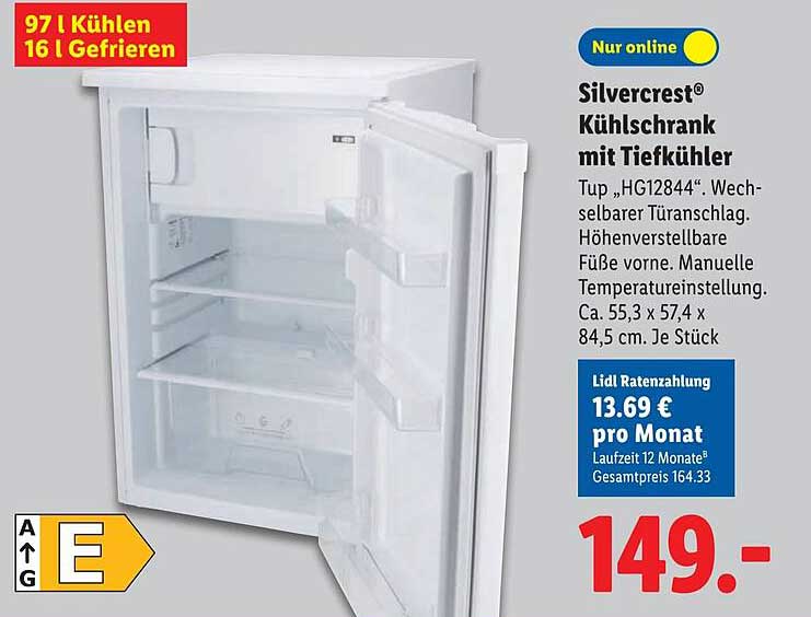 Silvercrest® Kühlschrank Mit Tiefkühler Angebot bei Lidl - ProspektGuru.de