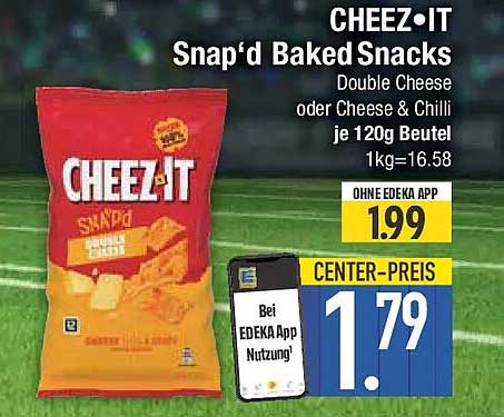 Cheez•It Snap'd Baked Snacks Double Cheese Oder Cheese & Chilli Je 120G ...