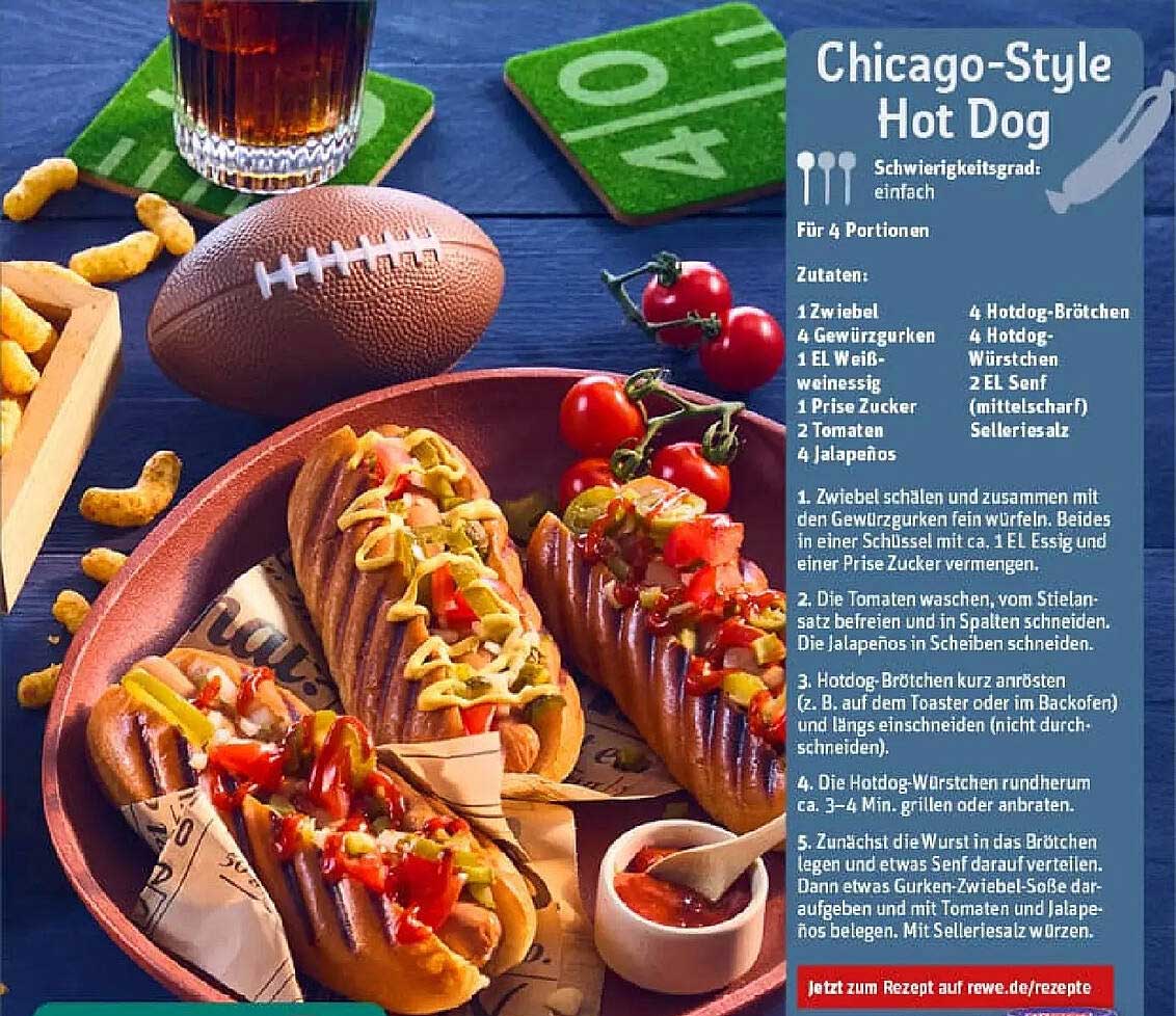 Chicago-Style Hot Dog Angebot bei REWE - ProspektGuru.de