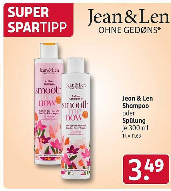 Jean & Len Shampoo Oder Spülung Je 300 Ml Angebot bei Rossmann ...