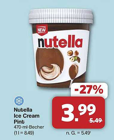 Nutella Ice Cream Pint 470-Ml-Becher Angebot bei Famila Nord West ...