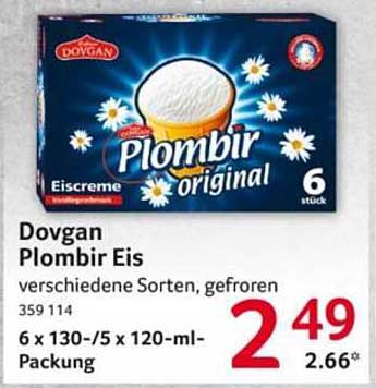 Dovgan Plombir Eis Verschiedene Sorten, Gefroren 6 X 130-/5 X 120-Ml ...