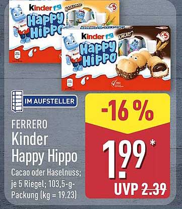 Ferrero Kinder Happy Hippo Angebot bei Aldi Nord - ProspektGuru.de