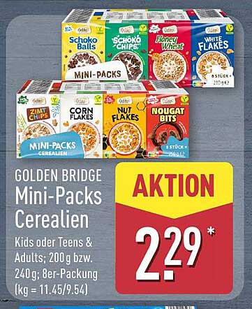 Golden Bridge Mini-Packs Cerealien Angebot bei Aldi Nord - ProspektGuru.de