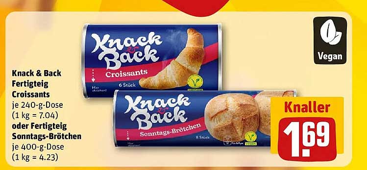Knack & Back Fertigteig Croissants Oder Fertigteig Sonntags-Brötchen ...