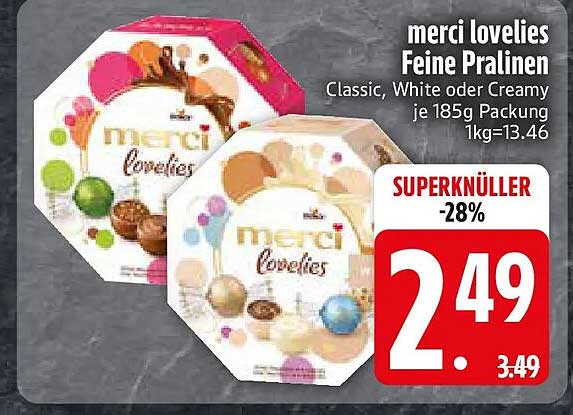 Merci Lovelies Feine Pralinen Classic, White Oder Creamy Je 185G ...