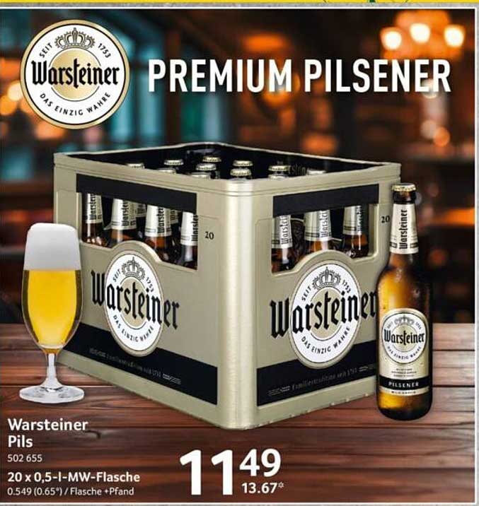 Warsteiner Pils 20 X 0,5-L-Mw-Flasche Angebot bei Selgros - ProspektGuru.de