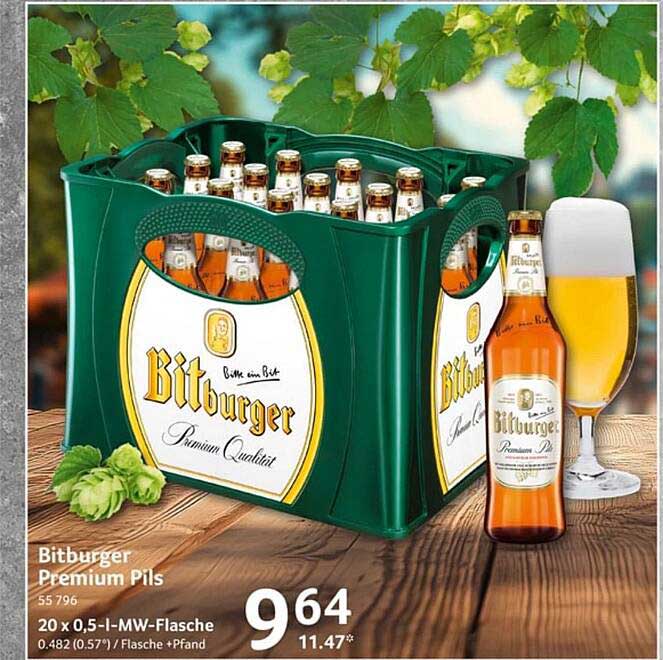 Bitburger Premium Pils 20 X 0,5 L-Mw-Flasche Angebot bei Selgros