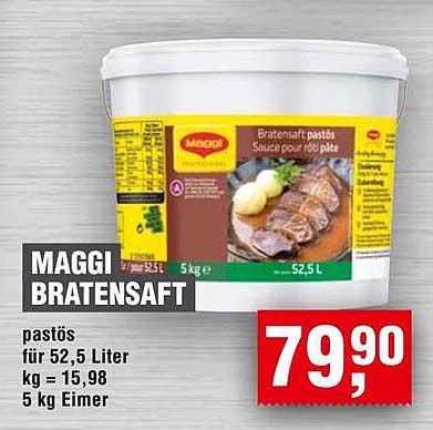 Maggi Bratensauce Pastös 5 Kg Eimer Angebot bei Handelshof