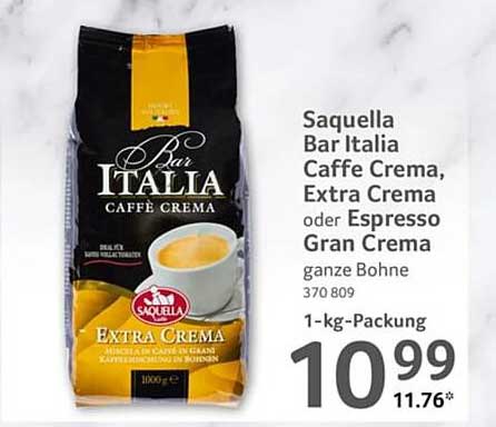 Saquella Bar Italia Caffè Crema, Extra Crema Oder Espresso Gran Crema 1 ...