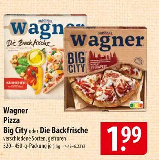 Wagner Pizza Big City Oder Die Backfrische, Verschiedene Sorten ...