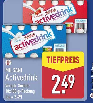 Milsani Activedrink 10X100G-Packung Angebot bei Aldi Nord - ProspektGuru.de