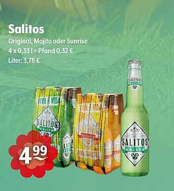 Salitos Original, Mojito Oder Sunrise, 4 X 0,33 L + Pfand 0,32 ...