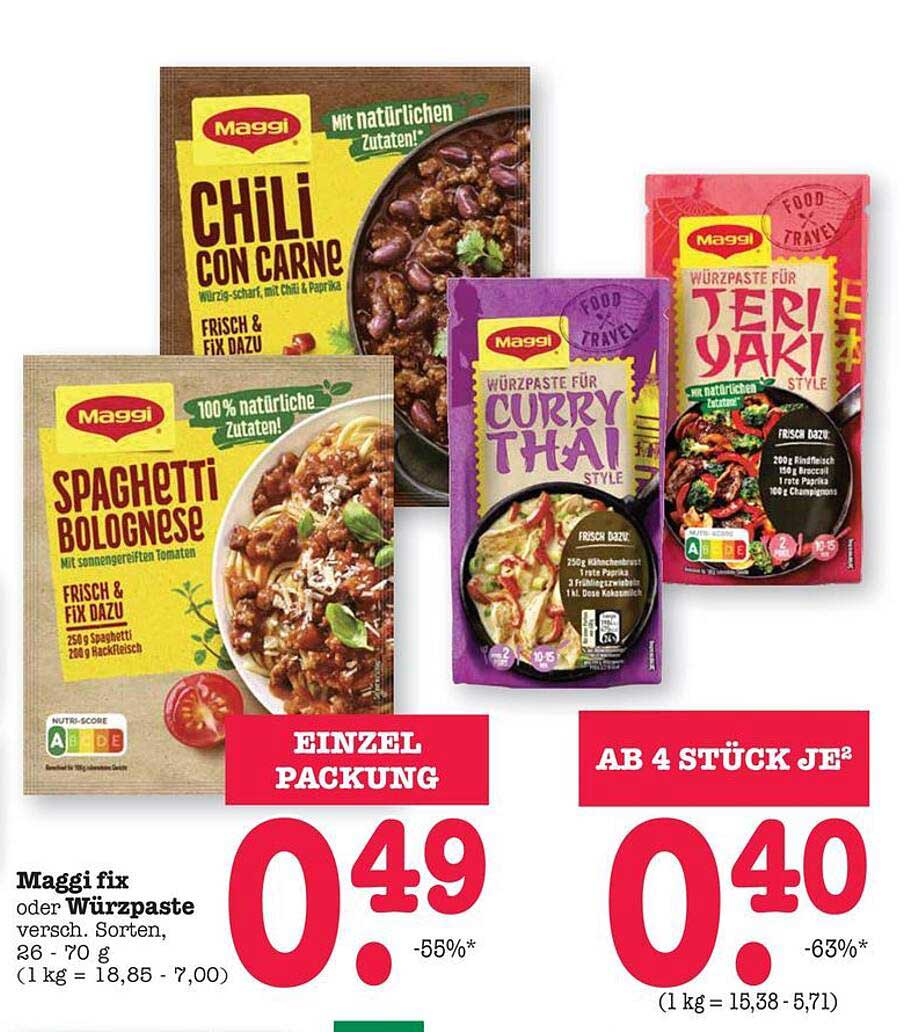 Maggi Fix Oder Würzpaste - Verschiedene Sorten, 26 - 70 G Angebot bei ...