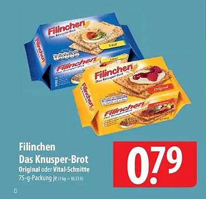 Filinchen Das Knusper-Brot - Original Oder Vital-Schnitte Angebot bei ...