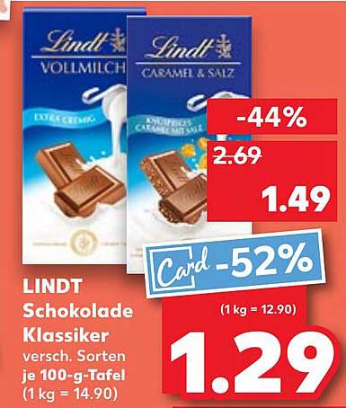 Lindt Schokolade Klassiker - Verschiedene Sorten Angebot bei Kaufland ...