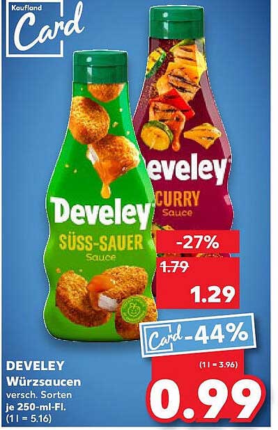 Develey Süß-Sauer Sauce Develey Curry Sauce Angebot bei Kaufland