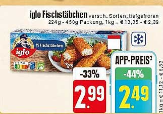 Iglo Fischstäbchen Angebot bei Edeka