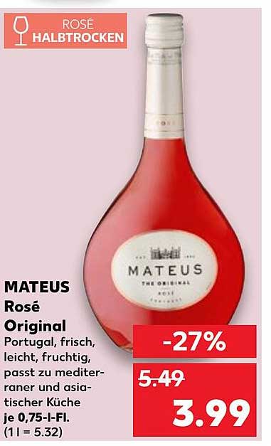 Mateus Rosé Original Angebot bei Kaufland
