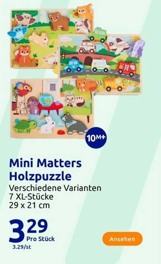 Mini Matters Holzpuzzle Angebot bei Action - ProspektGuru.de