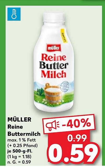Müller Reine Buttermilch Angebot bei Kaufland