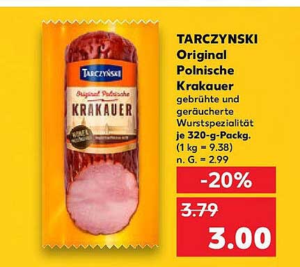 Tarczynski Original Polnische Krakauer Angebot bei Kaufland