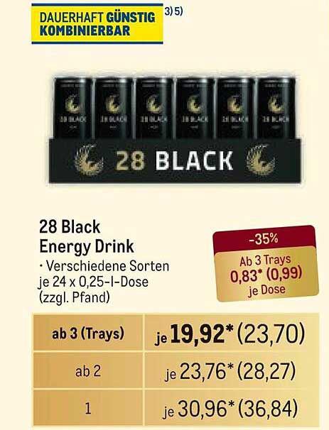 28 Black Energy Drink Angebot bei METRO