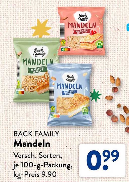 Back Family Mandeln Angebot bei Aldi Süd - ProspektGuru.de
