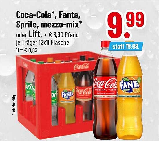 Coca-Cola*, Fanta, Sprite, Mezzo-Mix* Oder Lift* Angebot bei trinkgut