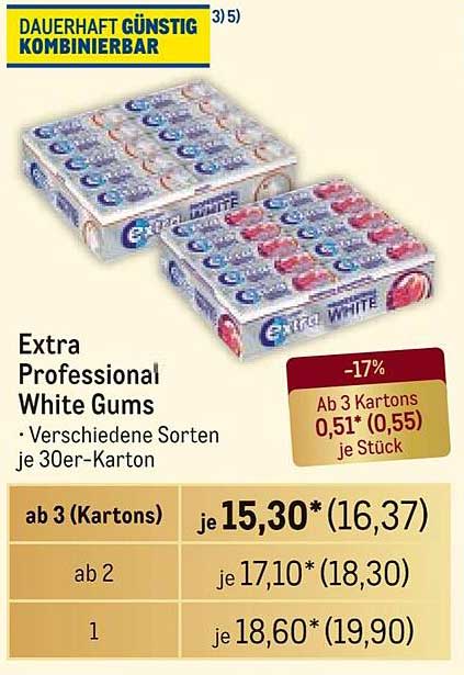 Extra Professional White Gums Angebot bei METRO - ProspektGuru.de