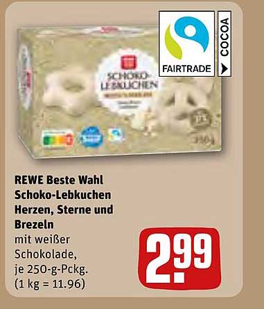 Rewe Beste Wahl Schoko-Lebkuchen Herzen, Sterne Und Brezeln Angebot bei REWE Center