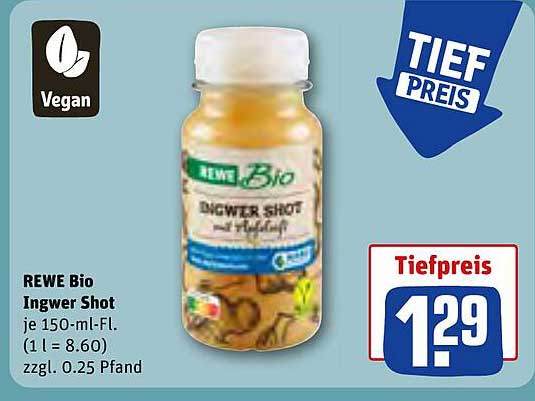Rewe Bio Ingwer Shot Angebot bei REWE