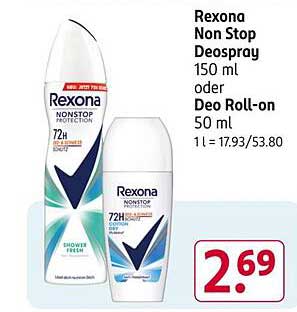 Rexona Non Stop Deospray Angebot bei Rossmann