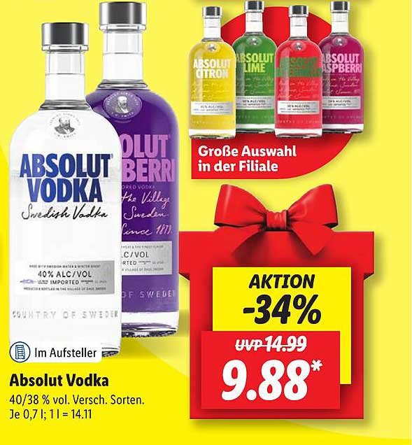 Absolut Vodka Angebot bei Lidl