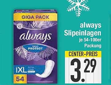 Always Slipeinlagen Angebot bei E-Center - ProspektGuru.de
