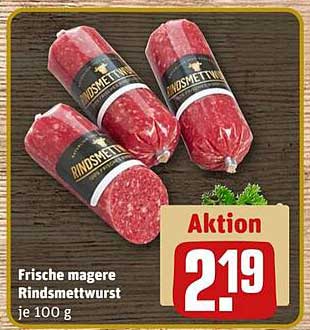 Frische Magere Rindsmettwurst Angebot bei REWE Center - ProspektGuru.de