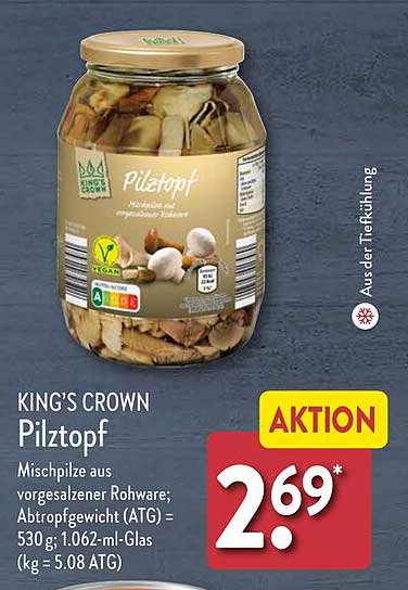 King's Crown Pilztopf Angebot bei Aldi Nord