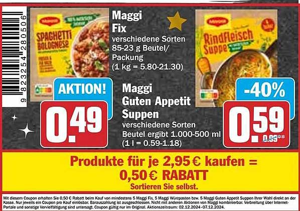Maggi Fix Maggi Guten Appetit Suppen Angebot bei Hit