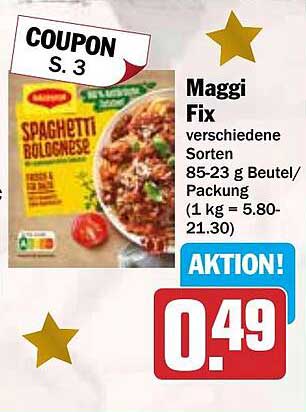 Maggi Fix Spaghetti Bolognese Angebot bei Hit