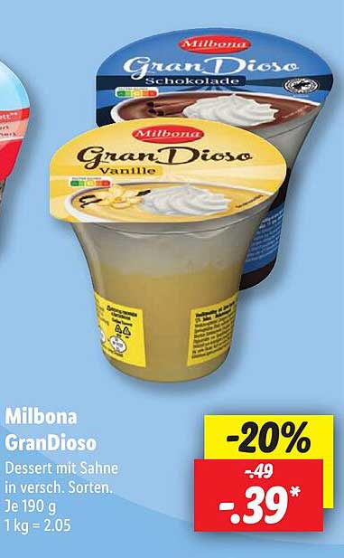 Milbona Grandioso Angebot bei Lidl