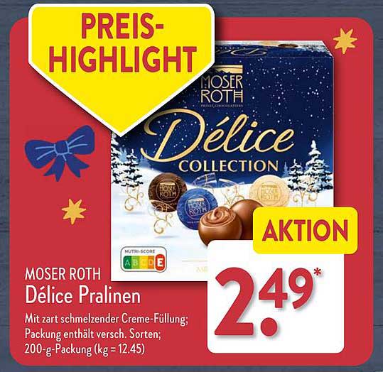 Moser Roth Dèlice Pralinen Angebot bei Aldi Nord