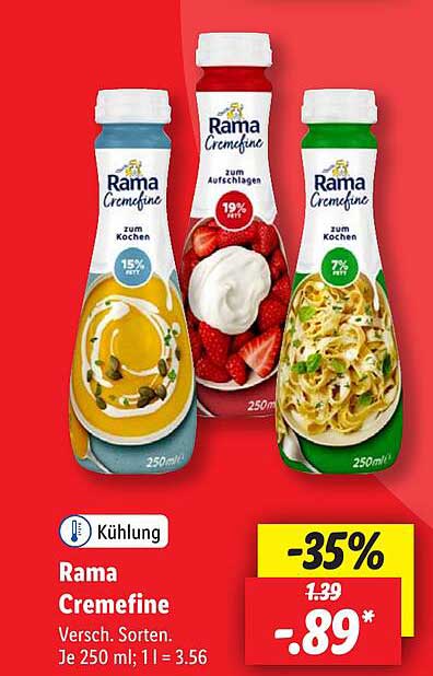Rama Cremefine Angebot bei Lidl - ProspektGuru.de