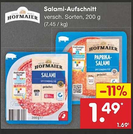 Salami-Aufschnitt Angebot bei Netto Marken-Discount - ProspektGuru.de