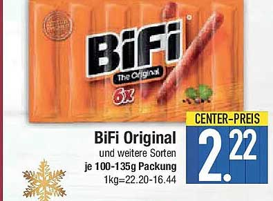 Bifi Original Und Weitere Sorten Je 100-135G Packung Angebot bei E ...