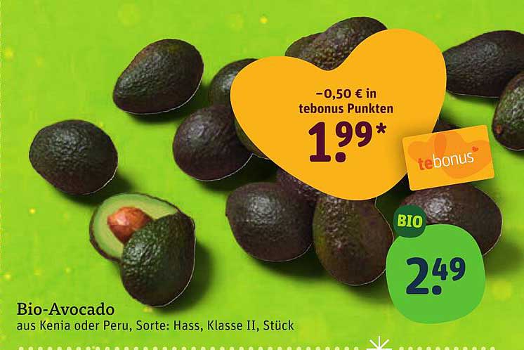 Bio-Avocado Aus Kenia Oder Peru, Sorte: Hass, Klasse Ii, Stück Angebot bei tegut - ProspektGuru.de