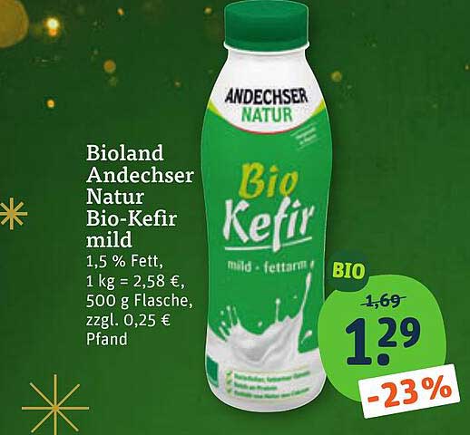 Bioland Andechser Natur Bio-Kefir Mild Angebot bei tegut - ProspektGuru.de