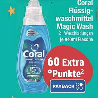 Coral Flüssigwaschmittel Magic Wash 840Ml Angebot bei E-Center ...