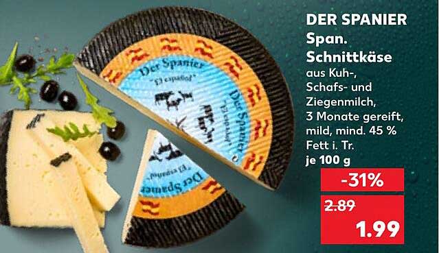 Der Spanier Span. Schnittkäse Aus Kuh-, Schafs- Und Ziegenmilch Angebot ...